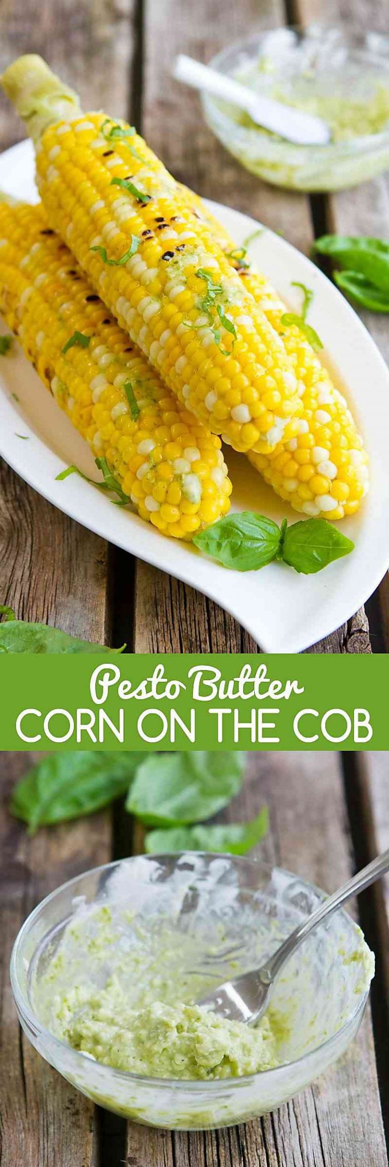 Pesto Butter Corn on the Cob - Healthy Side Dish Recipe