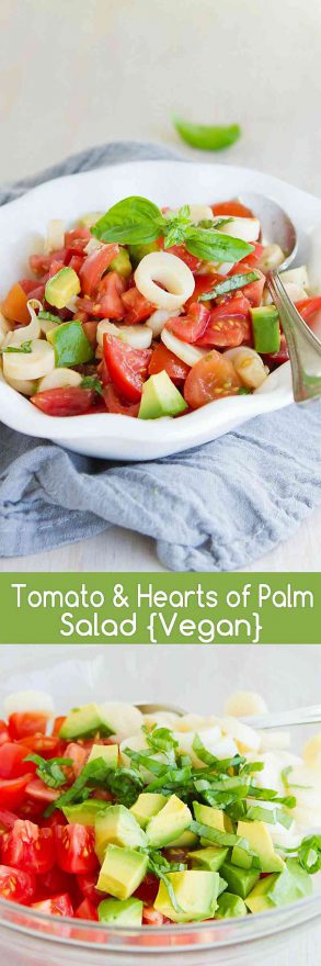 Tomato and Hearts of Palm Salad {Vegan} - Healthy Side Dish Recipe