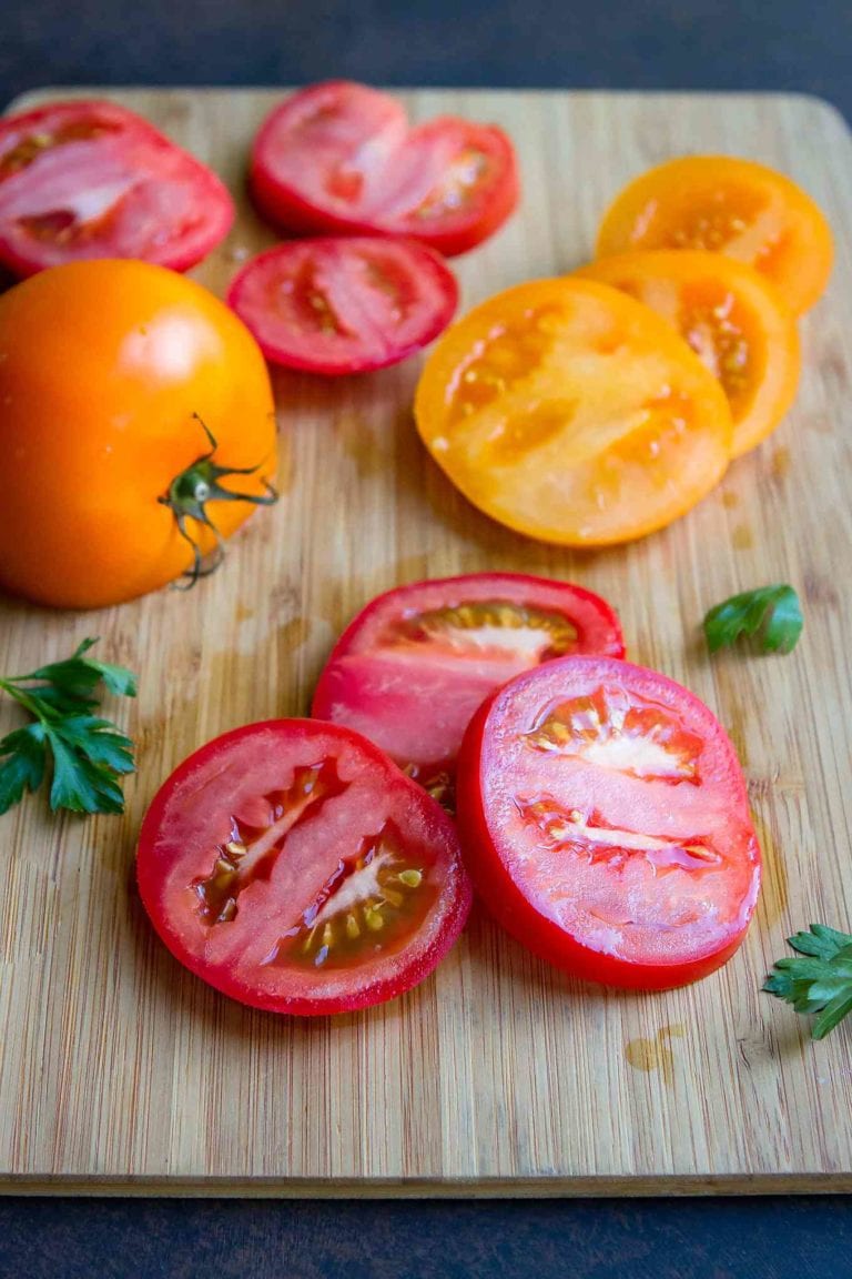 Heirloom Tomato Salad with Blue Cheese - Cookin Canuck