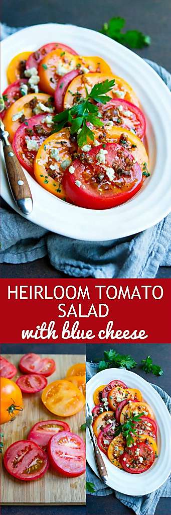 Heirloom Tomato Salad with Blue Cheese - Cookin Canuck