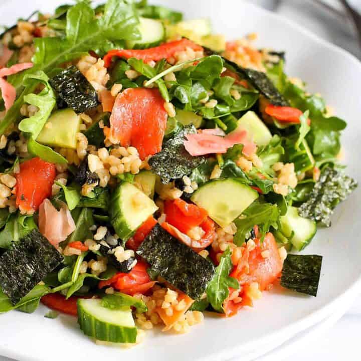 Sushi Salad with Wasabi Soy Dressing Recipe | Cookin' Canuck